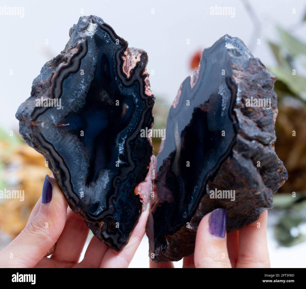 agate mineral specimen stone rock geology gem crystal Stock Photo - Alamy