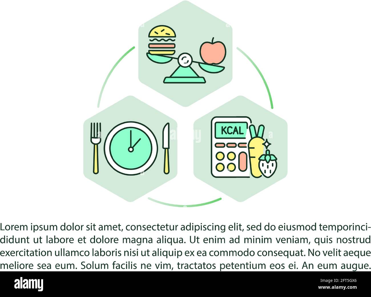 School meal standards concept line icons with text Stock Vector Image ...