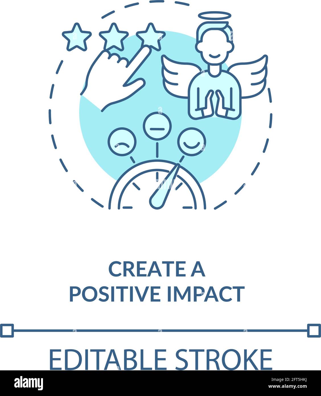 Create positive impact blue concept icon Stock Vector Image & Art - Alamy