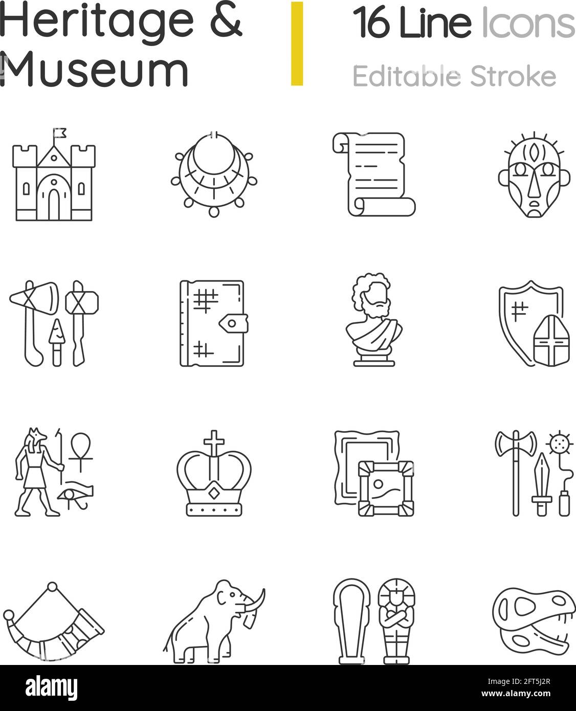 Heritage and museum linear icons set Stock Vector Image & Art - Alamy
