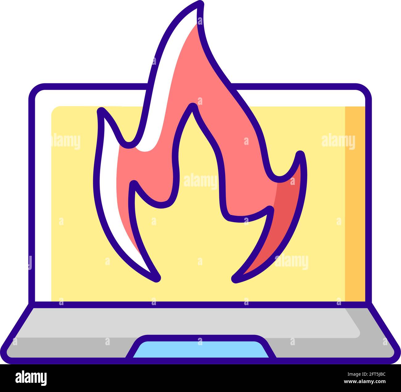 Computer On Fire Clipart