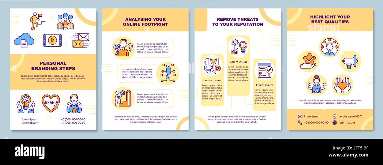 Personal branding steps brochure template Stock Vector Image & Art - Alamy