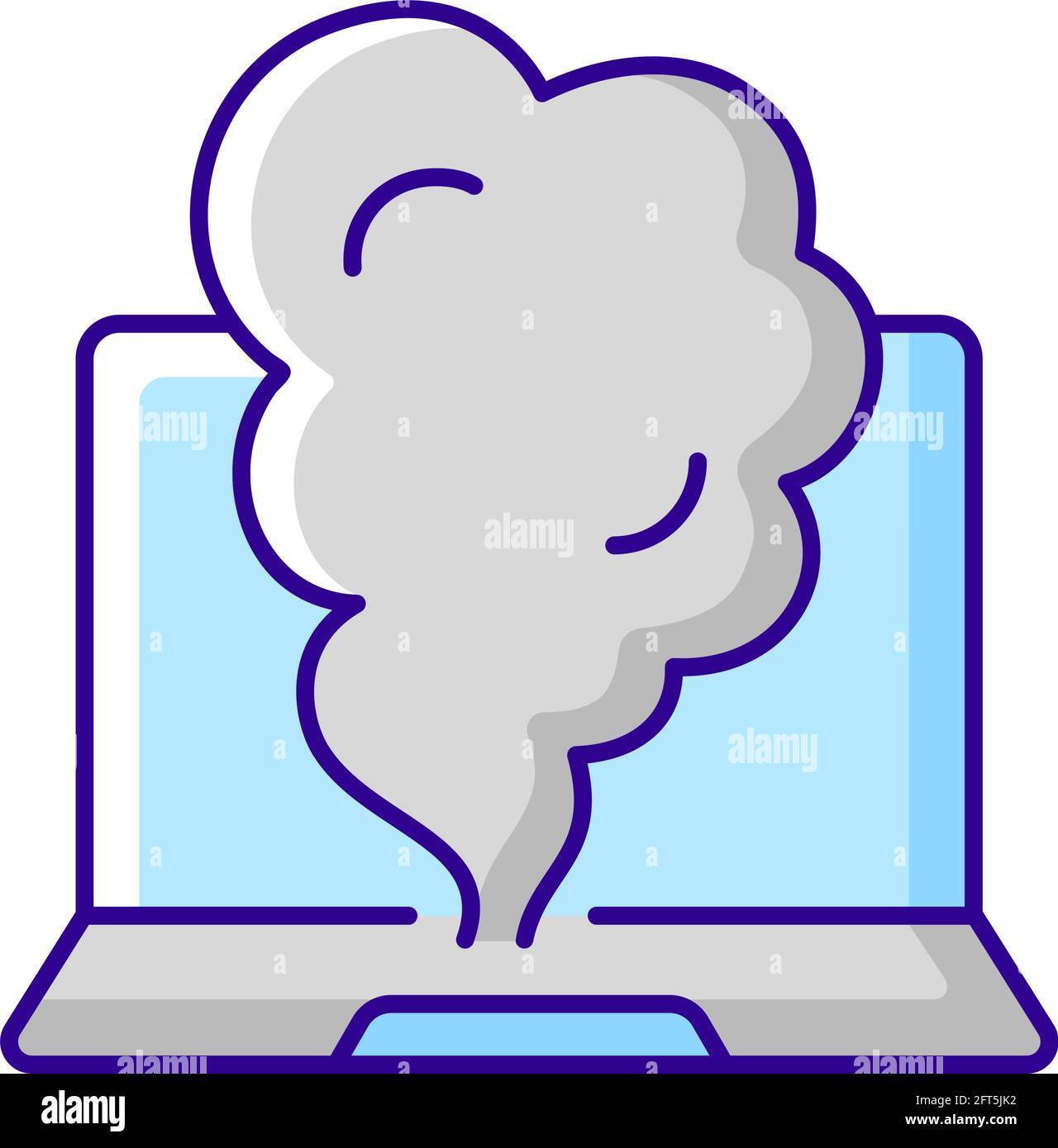 Smoking computer RGB color icon Stock Vector Image & Art - Alamy