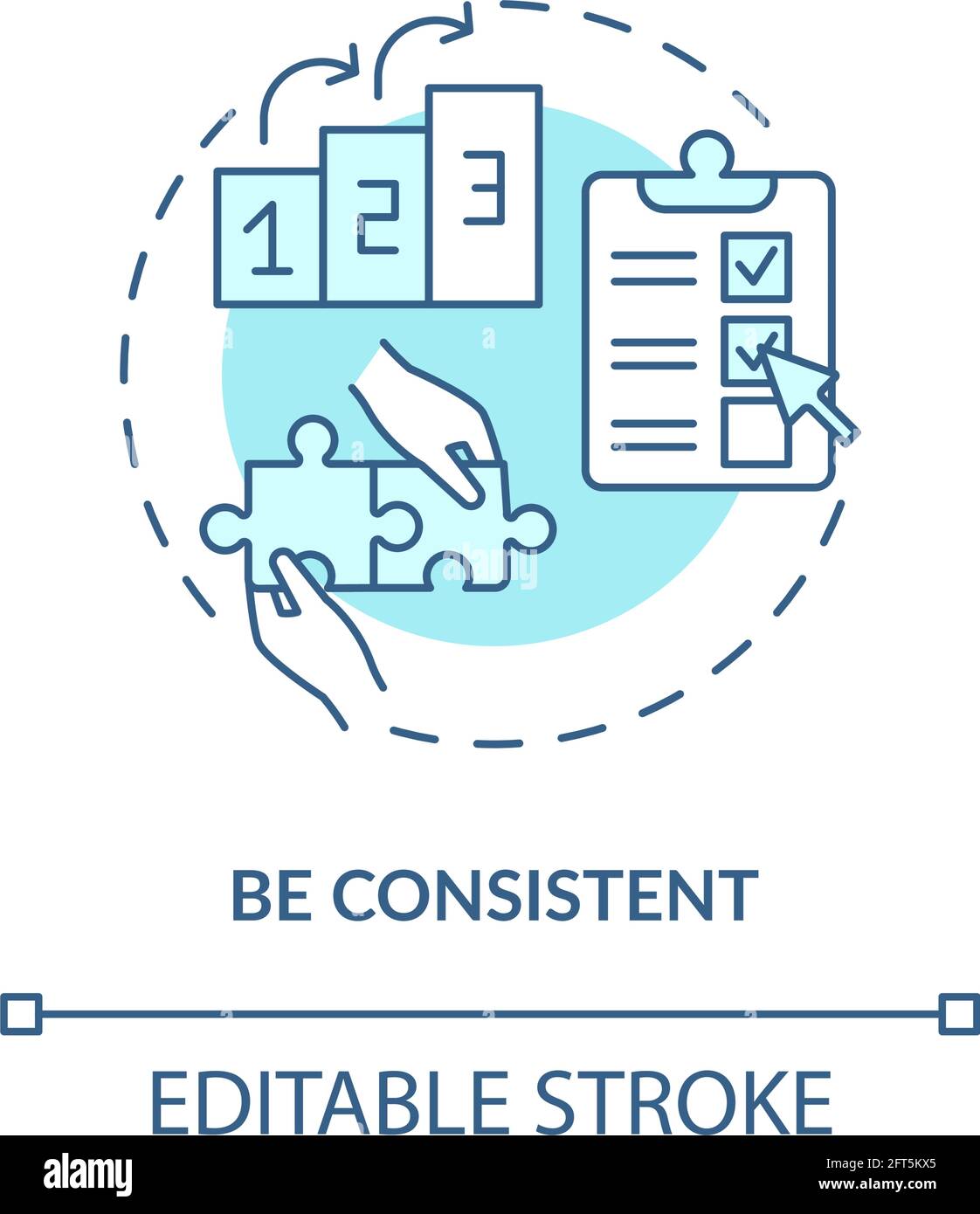 Be consistent blue concept icon Stock Vector Image & Art - Alamy