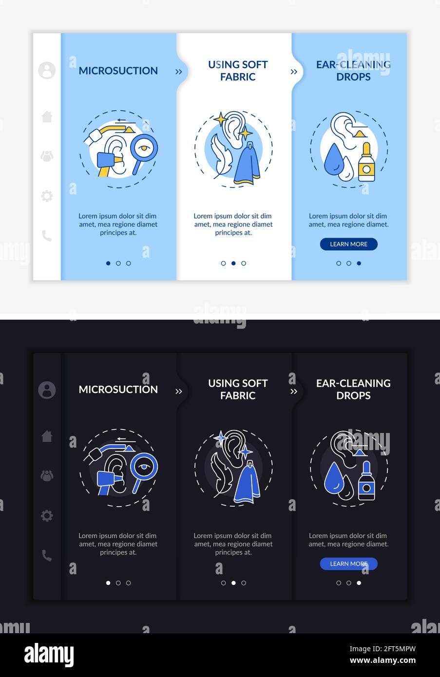 Ear cleaning methods onboarding vector template Stock Vector Image ...