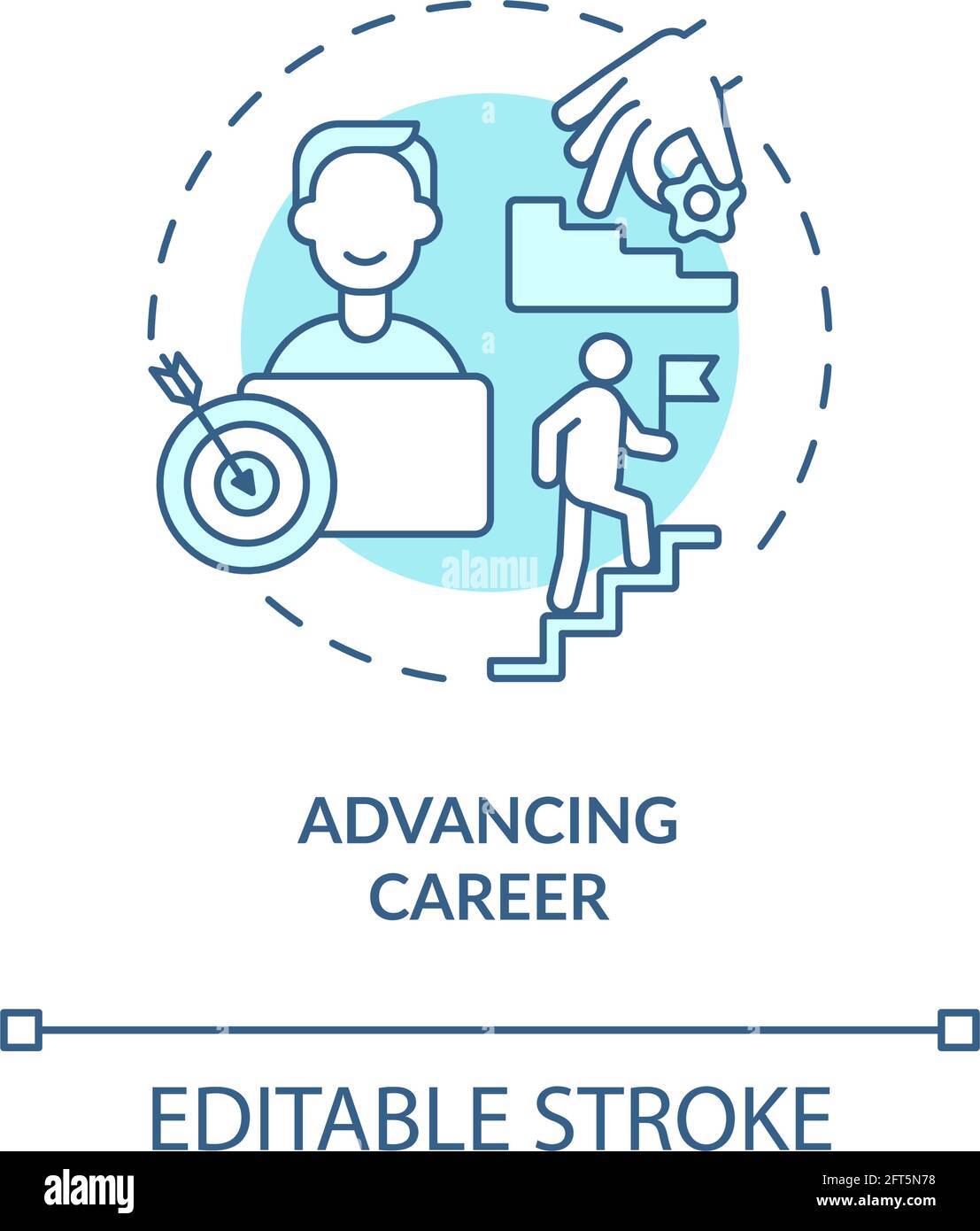 Advancing career blue concept icon Stock Vector Image & Art - Alamy
