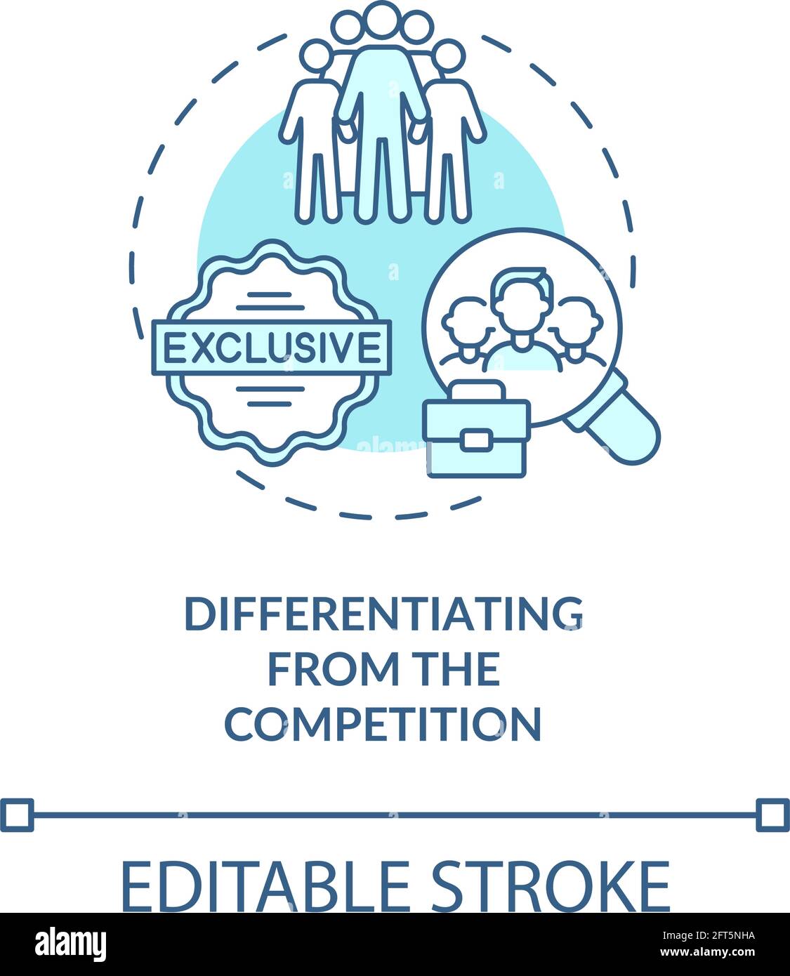 Differentiating from competition blue concept icon Stock Vector Image ...