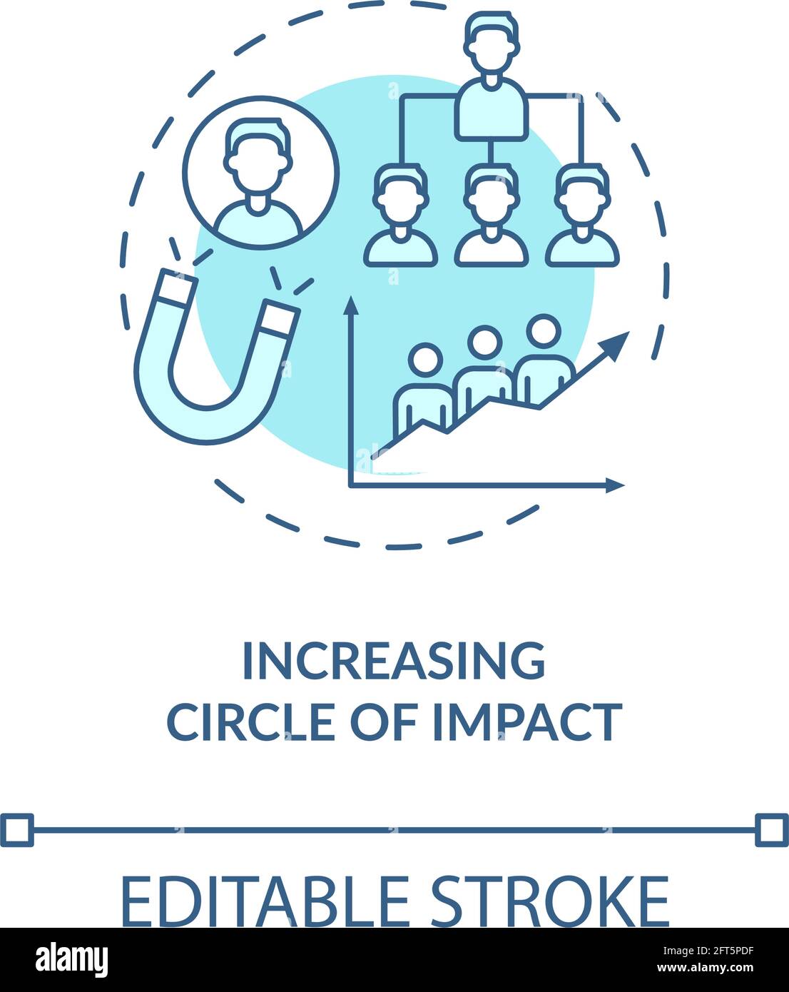 Increasing circle of impact blue concept icon Stock Vector Image & Art ...
