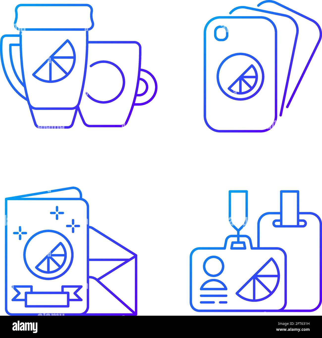 Company Branding Materials Gradient Linear Vector Icons Set Stock Vector Image And Art Alamy