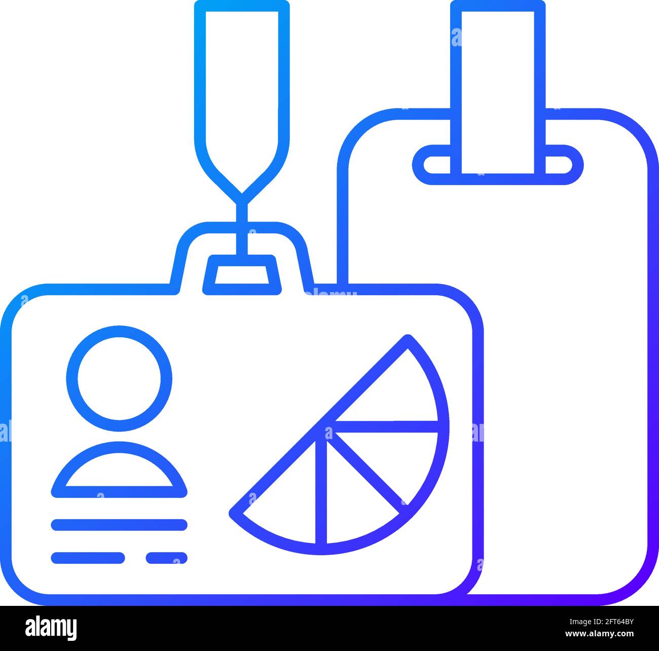 Branded conference and meeting ID badges gradient linear vector icon ...