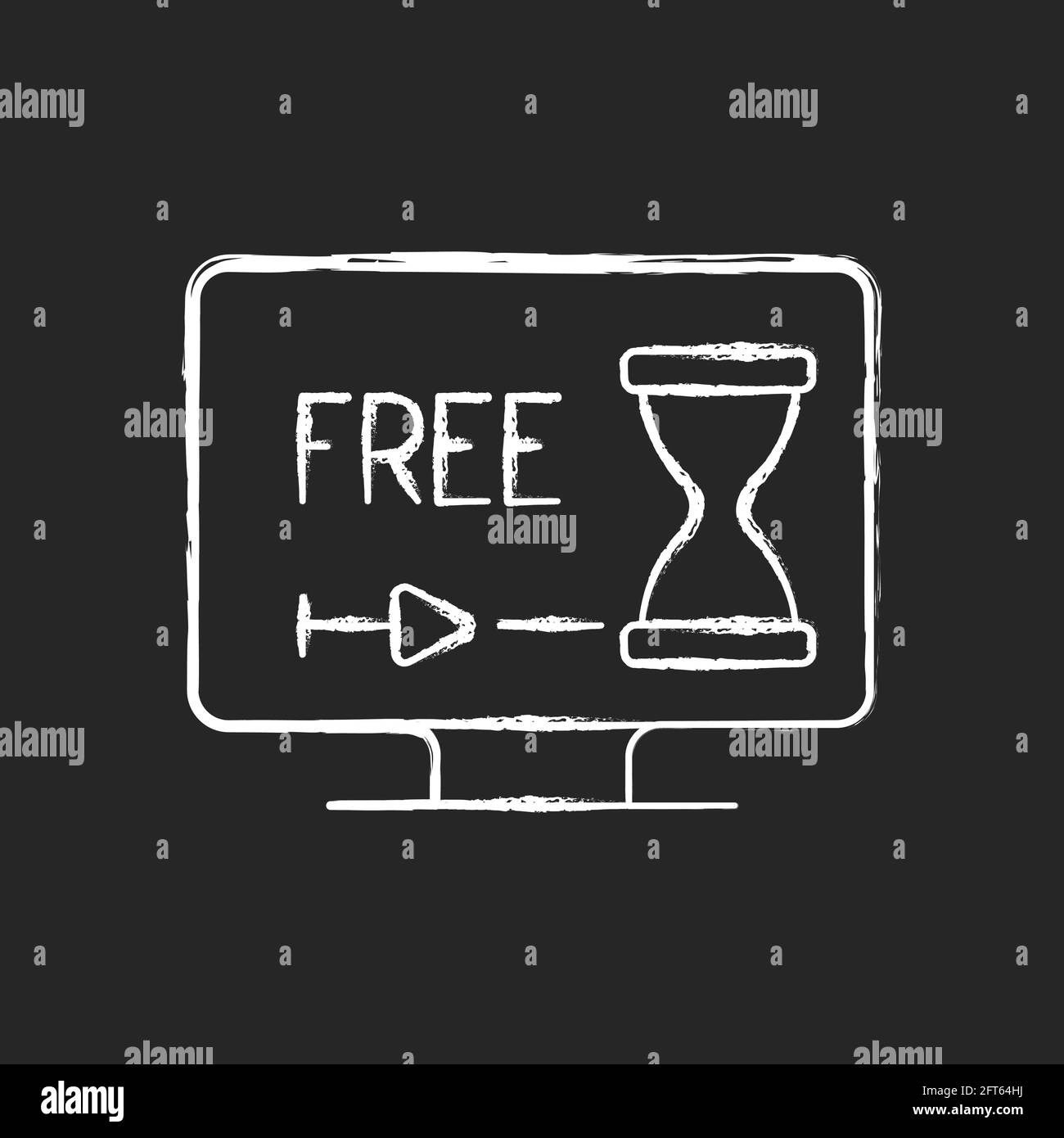 Free trial option chalk white icon on black background Stock Vector ...
