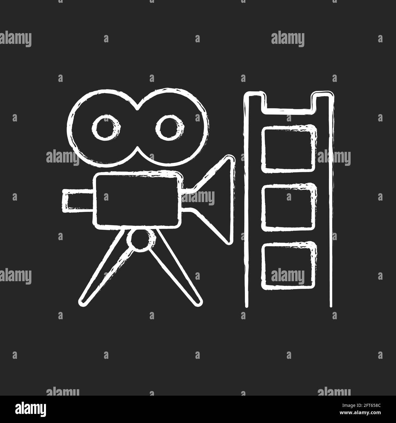 Retro channel chalk white icon on black background Stock Vector Image ...
