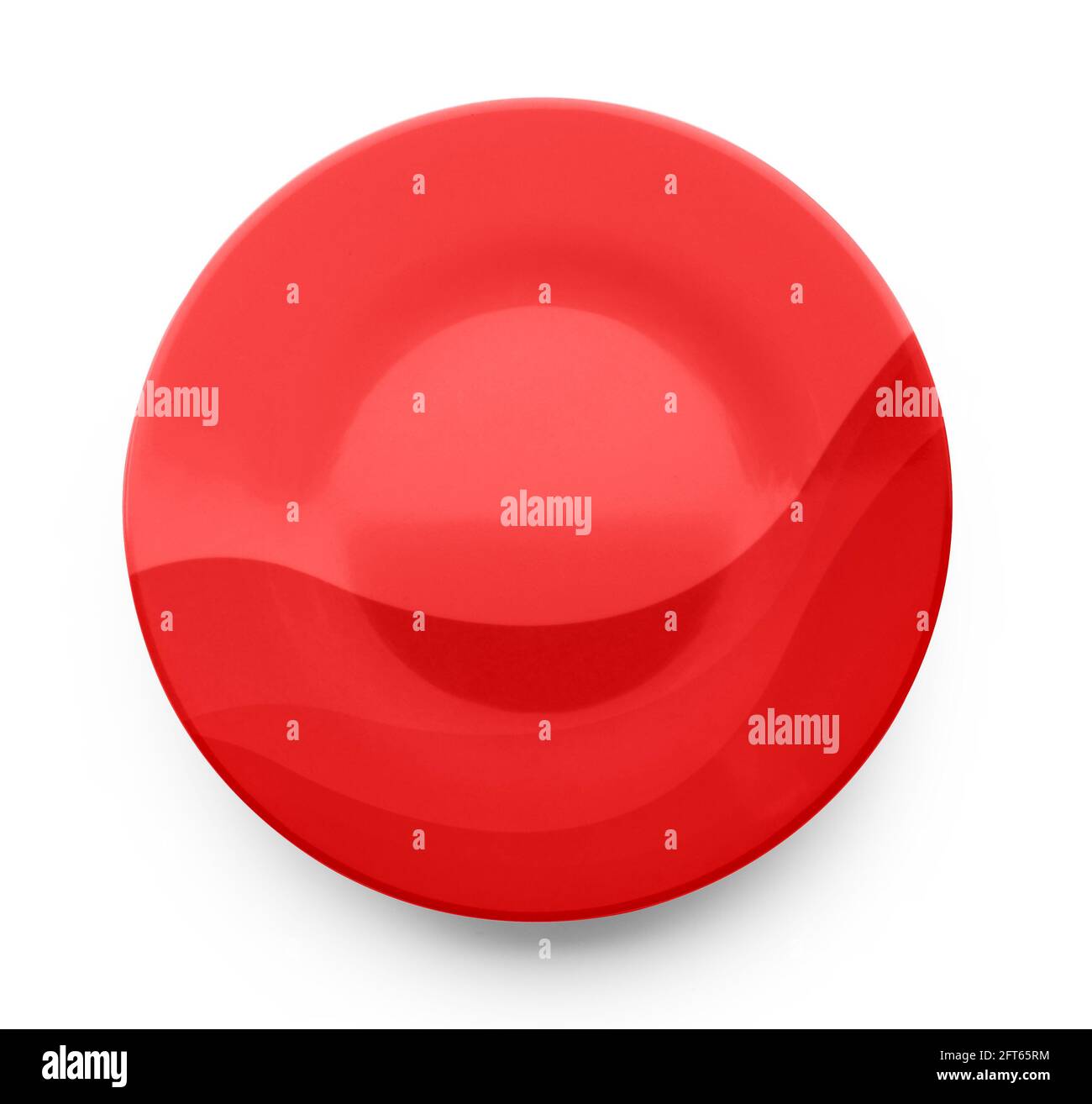 empty red plate isolated on white background Stock Photo - Alamy