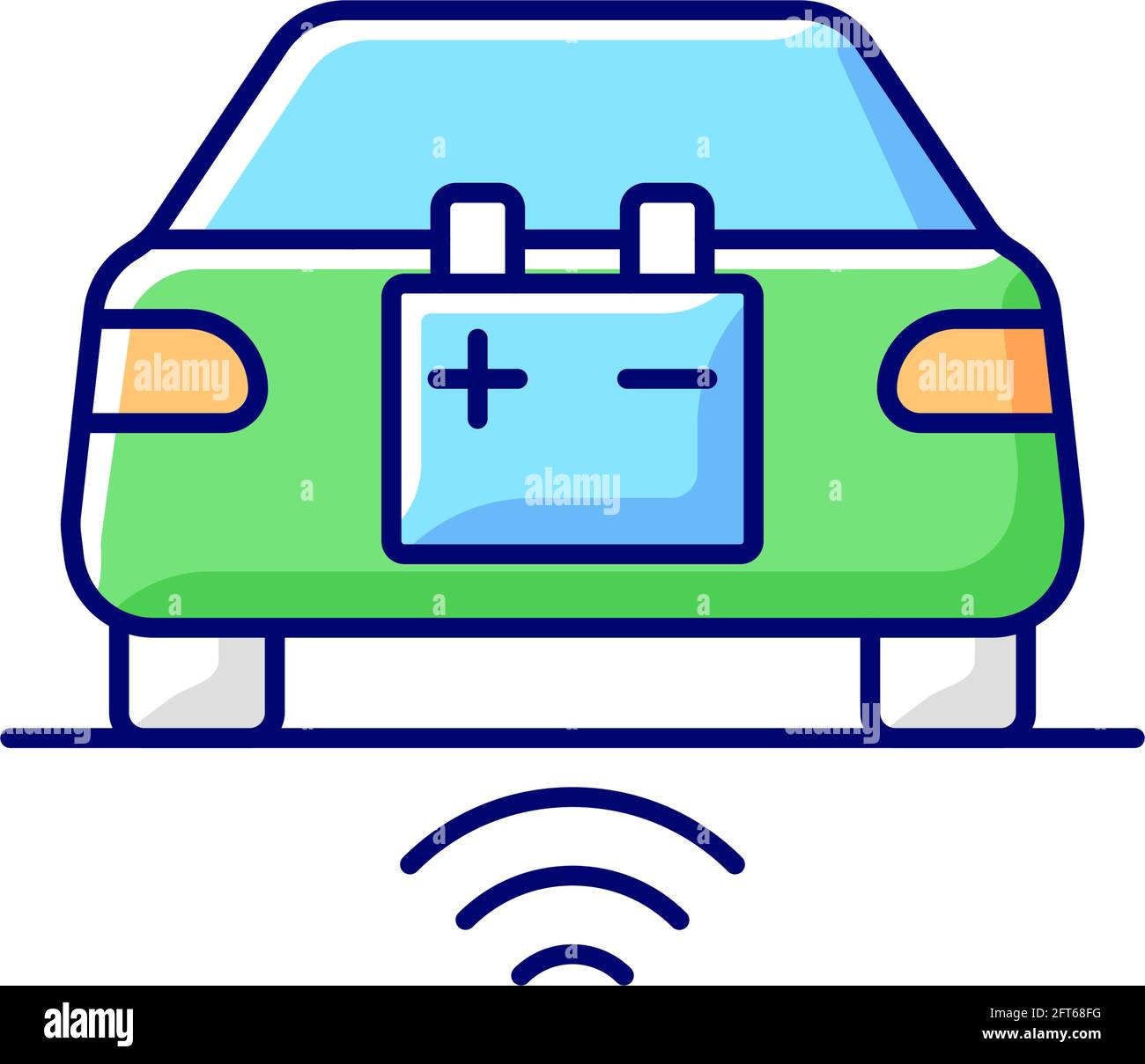 Wireless EV charging RGB color icon Stock Vector Image & Art - Alamy