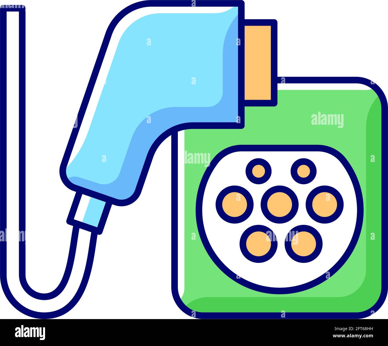 EV charging connectors RGB color icon Stock Vector Image & Art - Alamy