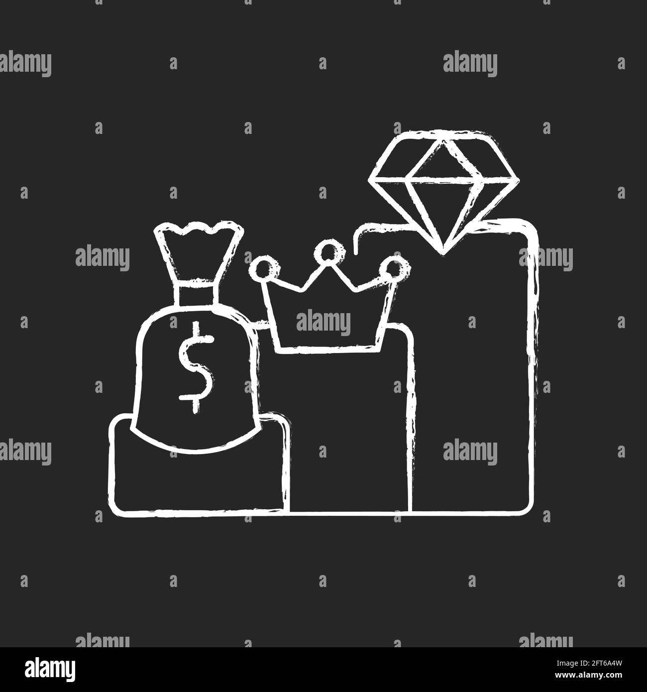 Subscription plans chalk white icon on black background Stock Vector ...
