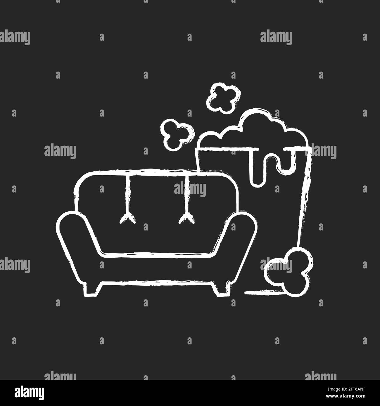 TV series streaming chalk white icon on black background Stock Vector ...