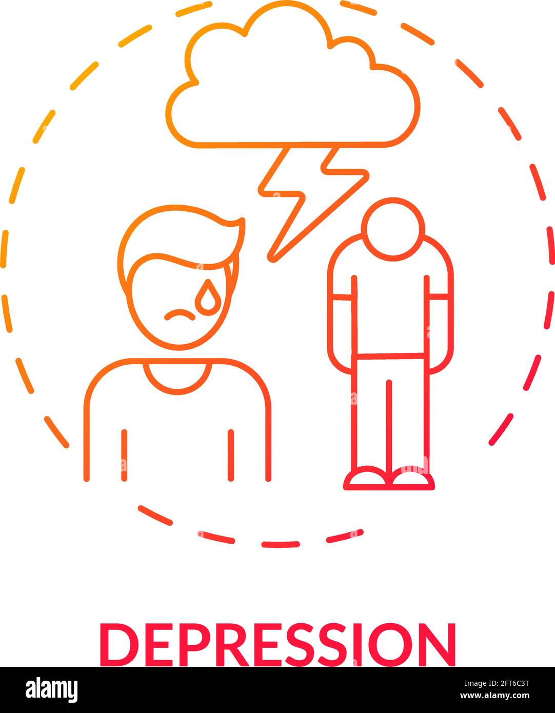 Depression red gradient concept icon Stock Vector Image & Art - Alamy