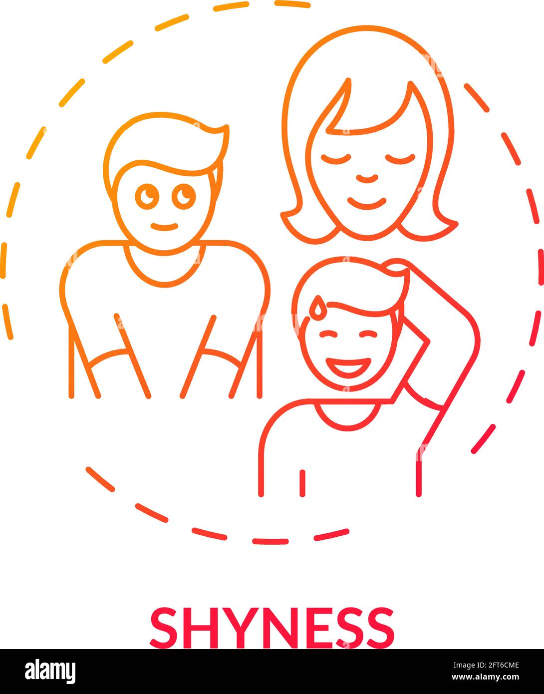 Shyness red gradient concept icon Stock Vector Image & Art - Alamy