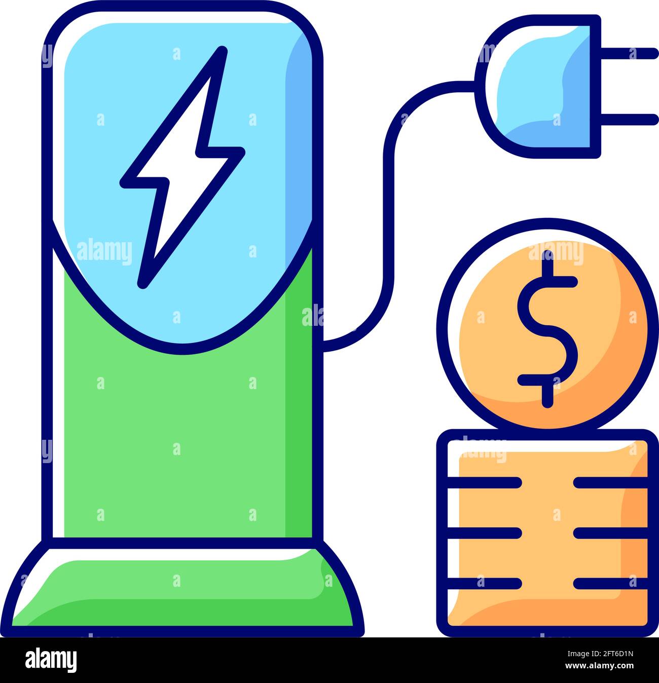 Charging cost RGB color icon Stock Vector Image & Art - Alamy