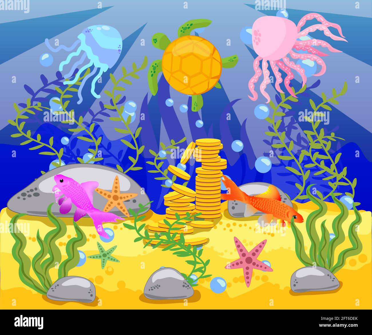 The beauty of underwater life with different animals and habitats ...