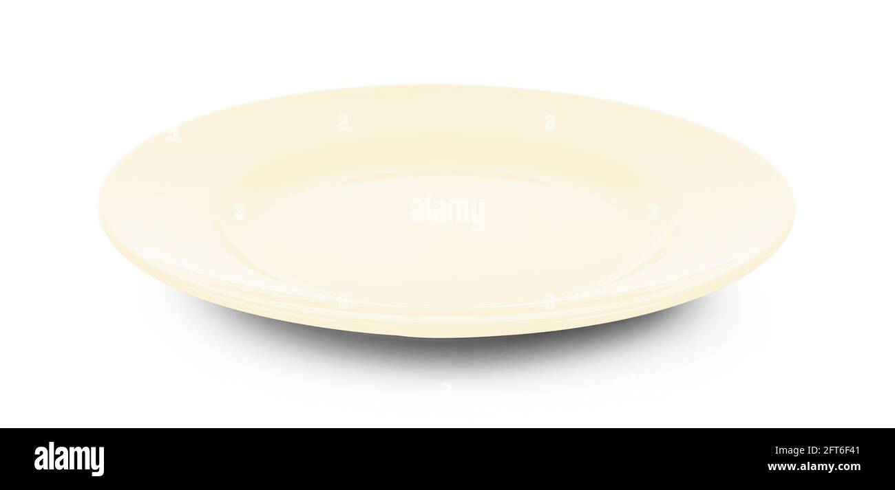 empty plate isolated on white background Stock Photo - Alamy