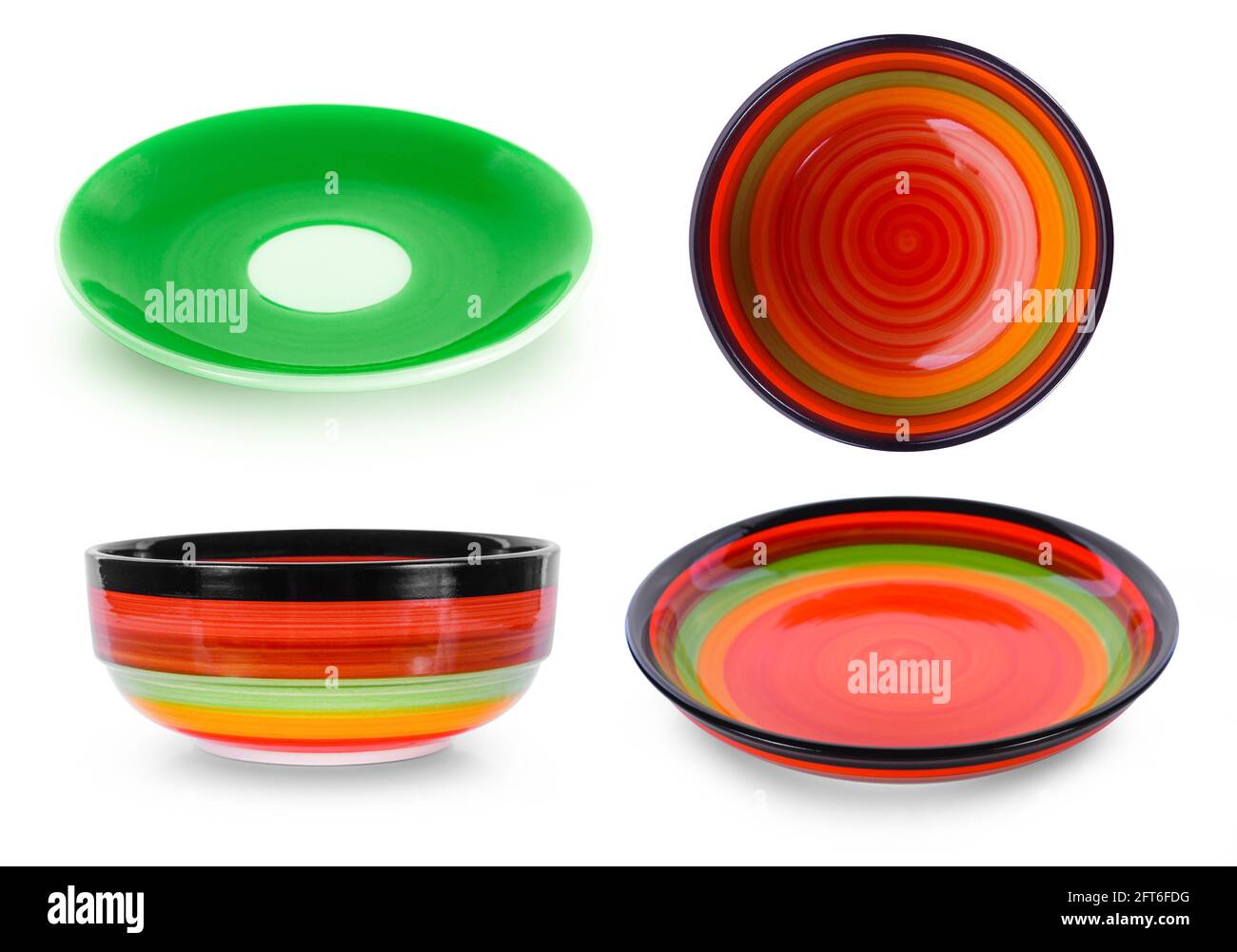 set of color plate on white background Stock Photo - Alamy