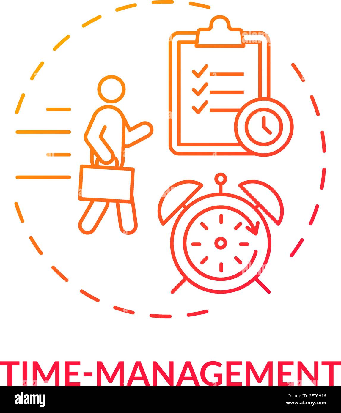Time management red gradient concept icon Stock Vector Image & Art - Alamy