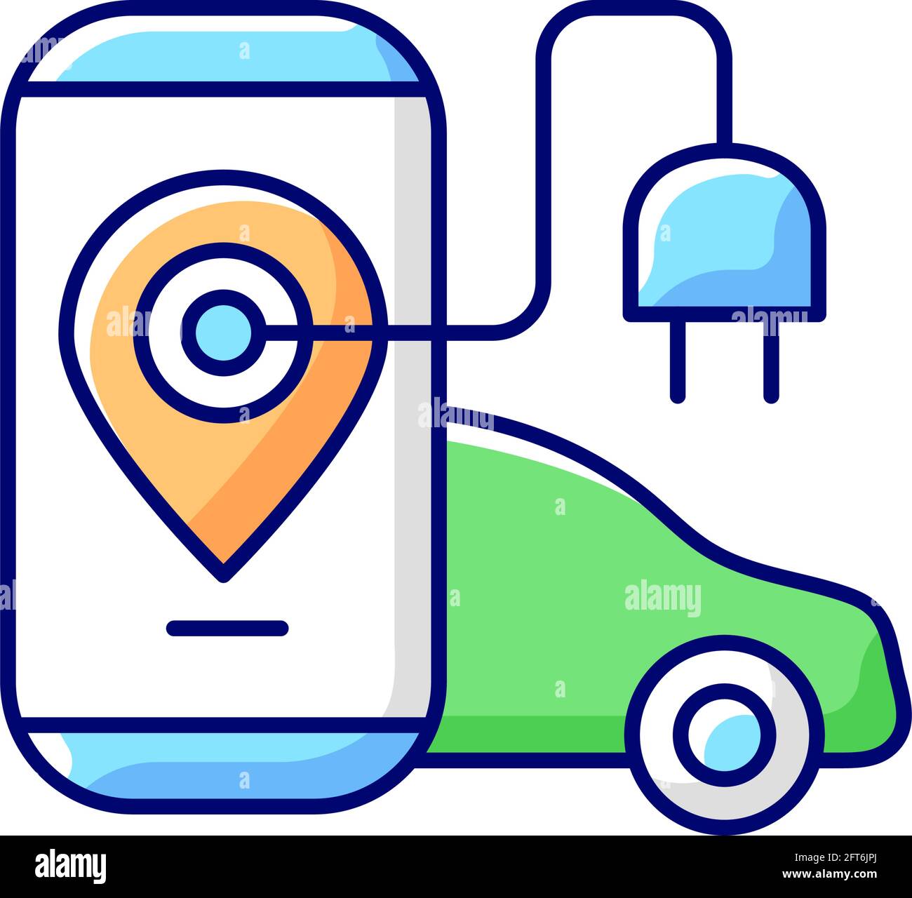 EV charging app RGB color icon Stock Vector Image & Art - Alamy