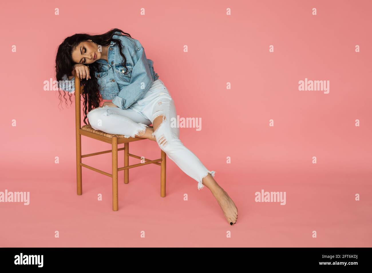 Sadness and disappointment. woman with dark natural curly hair. photo ...