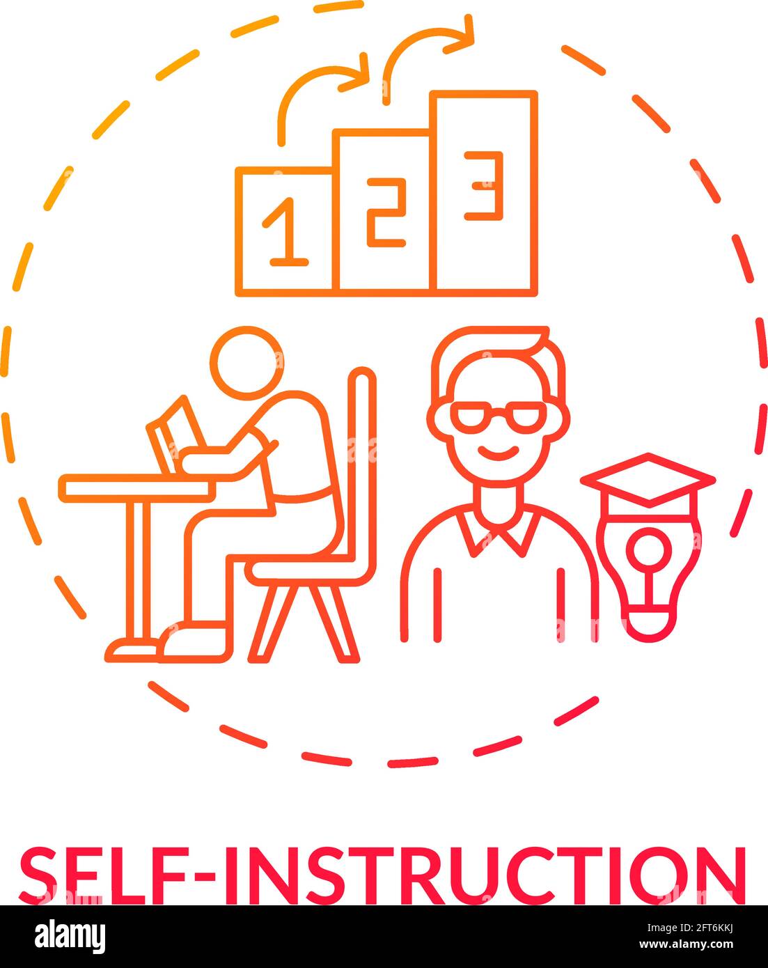Self instruction red gradient concept icon Stock Vector Image & Art - Alamy