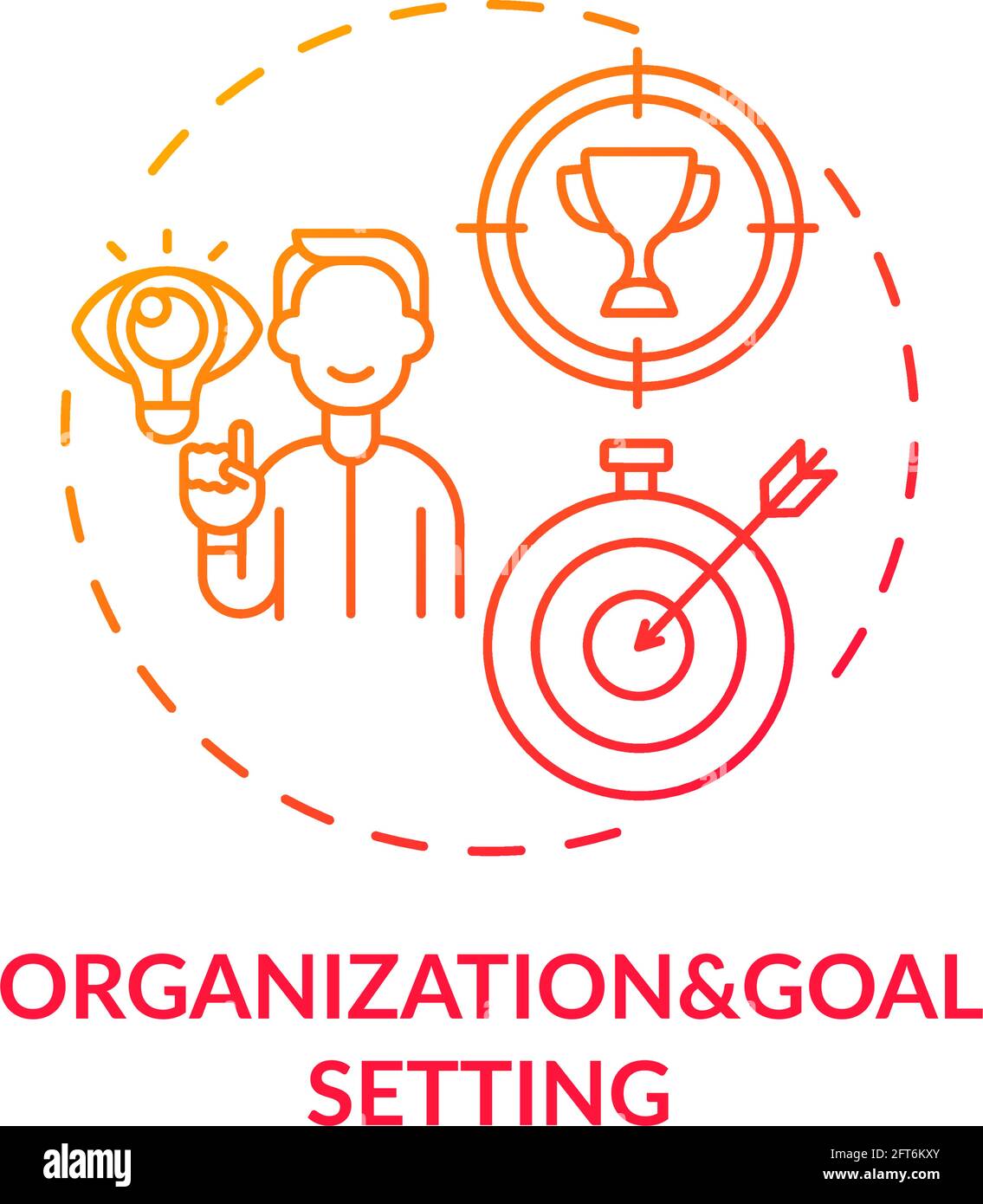 Organization and goal setting red gradient concept icon Stock Vector ...