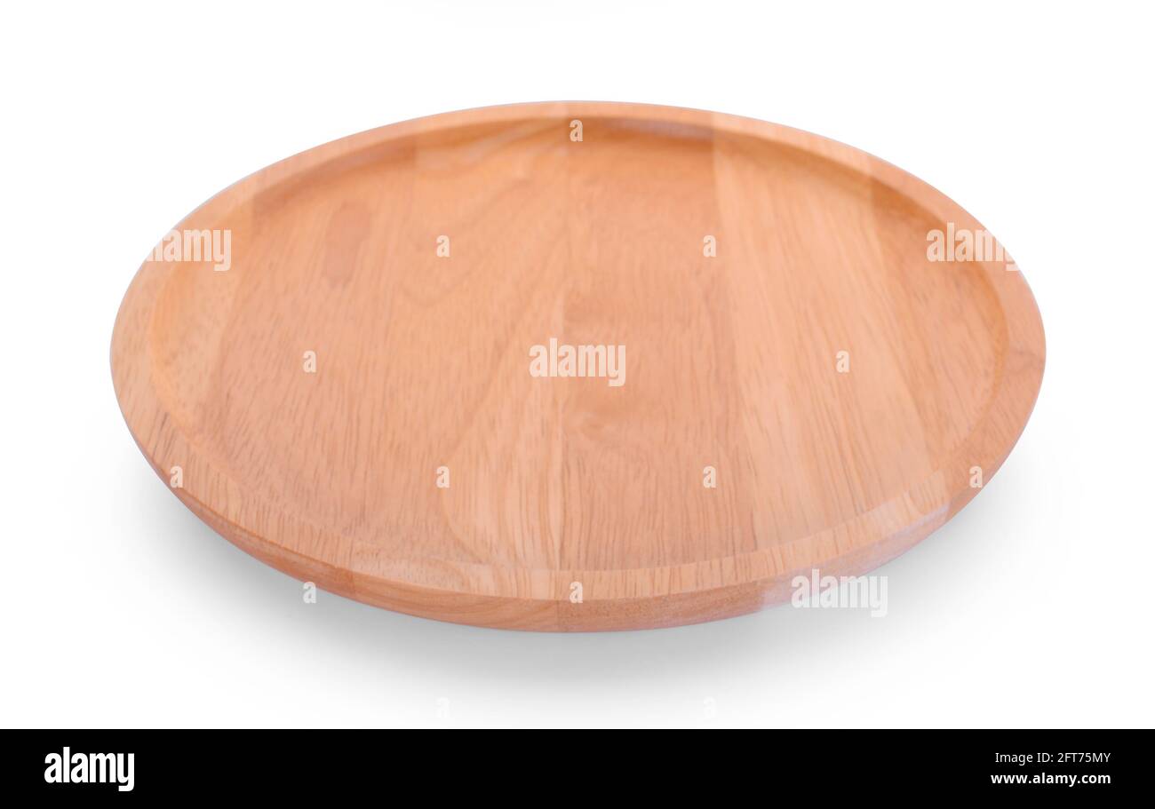 wood plate isolated on white background Stock Photo - Alamy