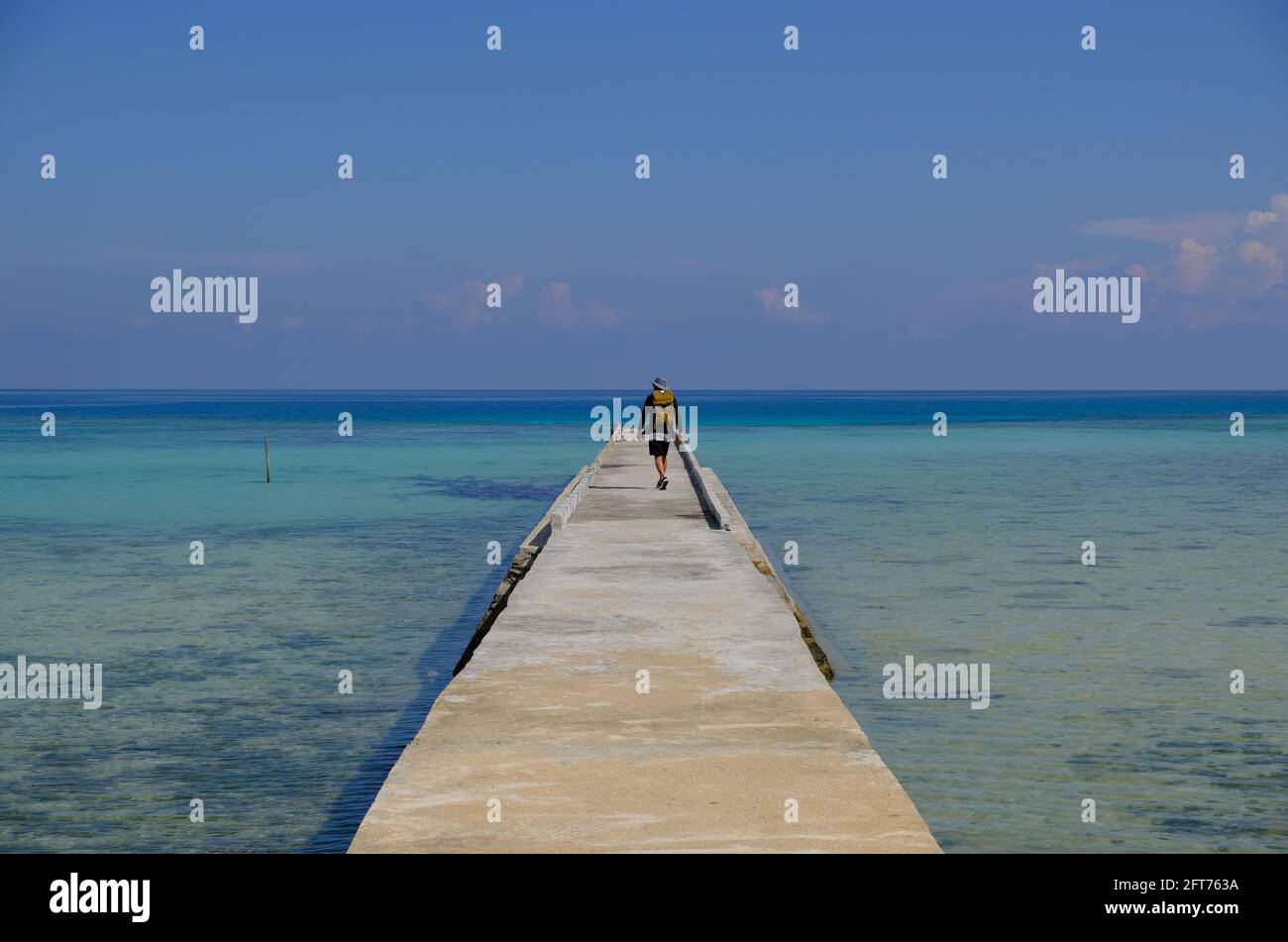 Indonesia Anambas Islands - Telaga Island Fishing village jetty Stock ...