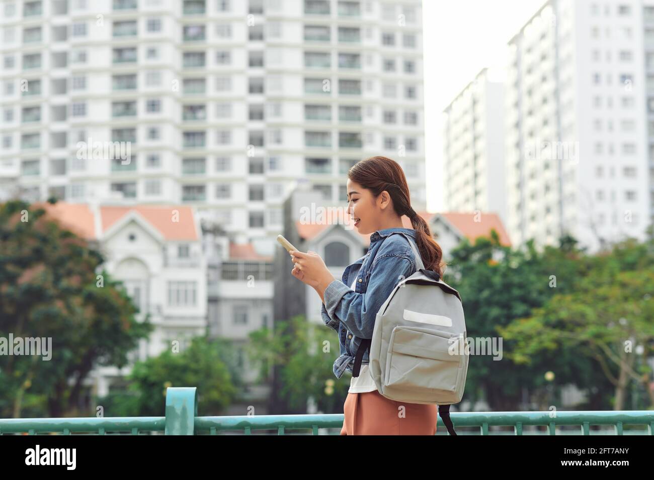 Woman sending sms on hi-res stock photography and images - Alamy