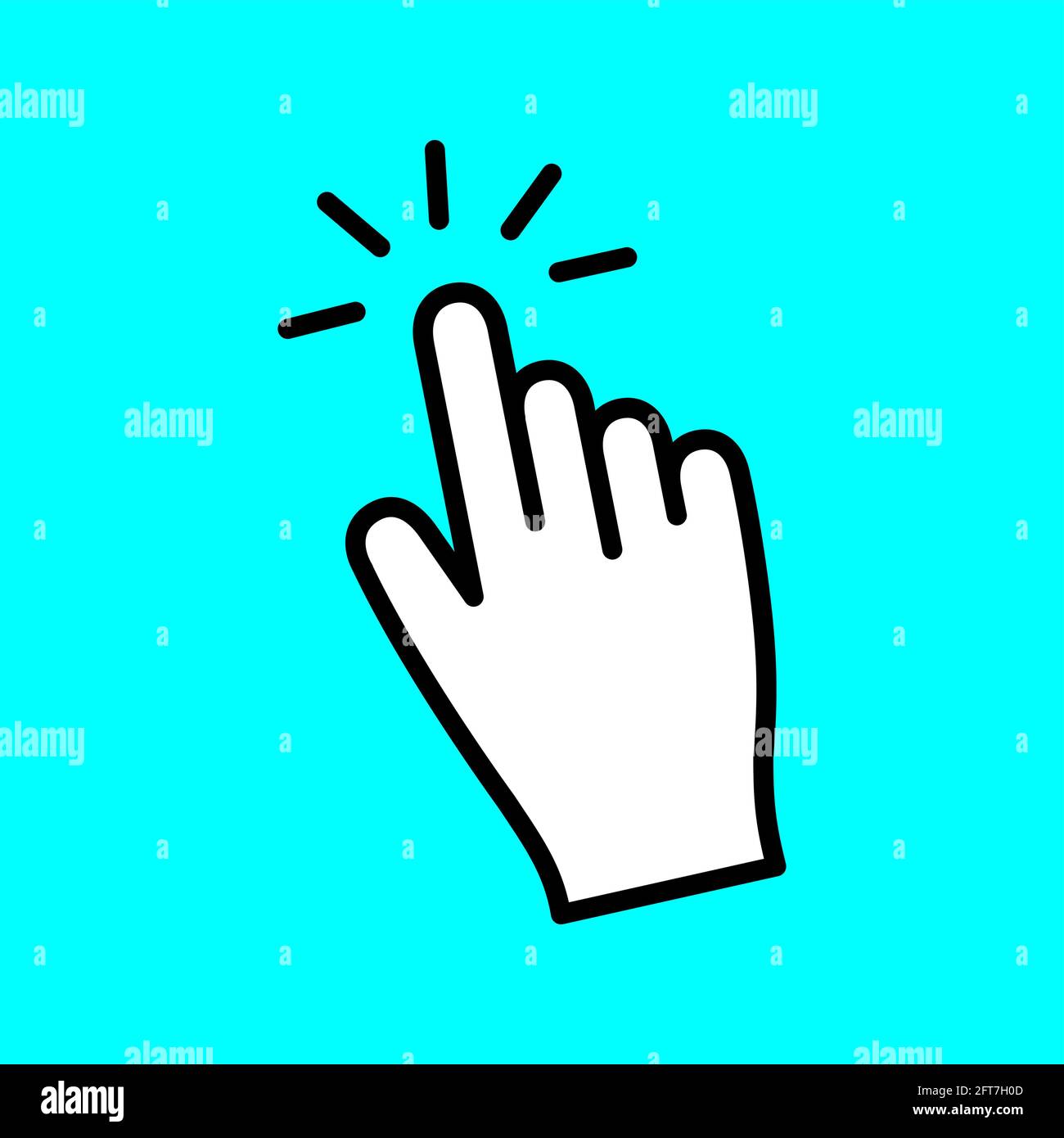 Click finger mouse line icon. Vector hand pointer cursor gesture sign ...