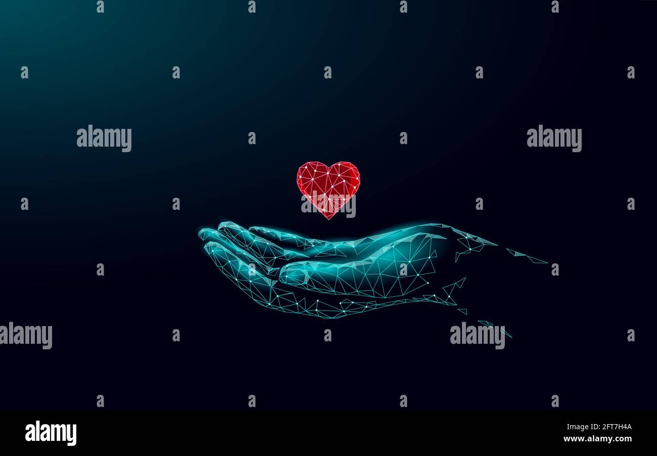 Fundraising giving heart symbol money hand. Charity volunteer giving ...