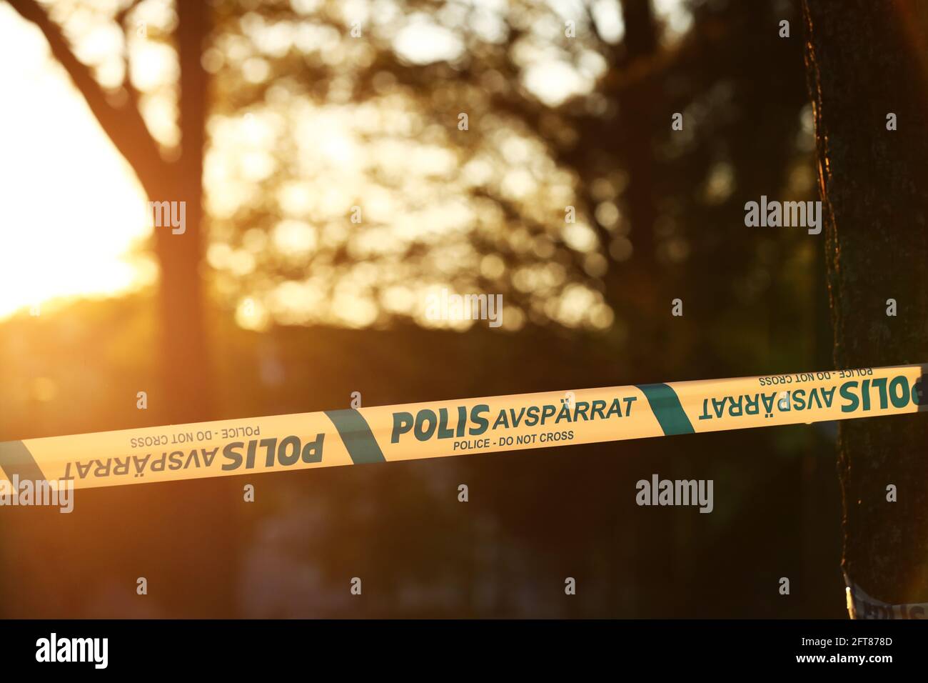 Police tape at a crime scene Stock Photo - Alamy