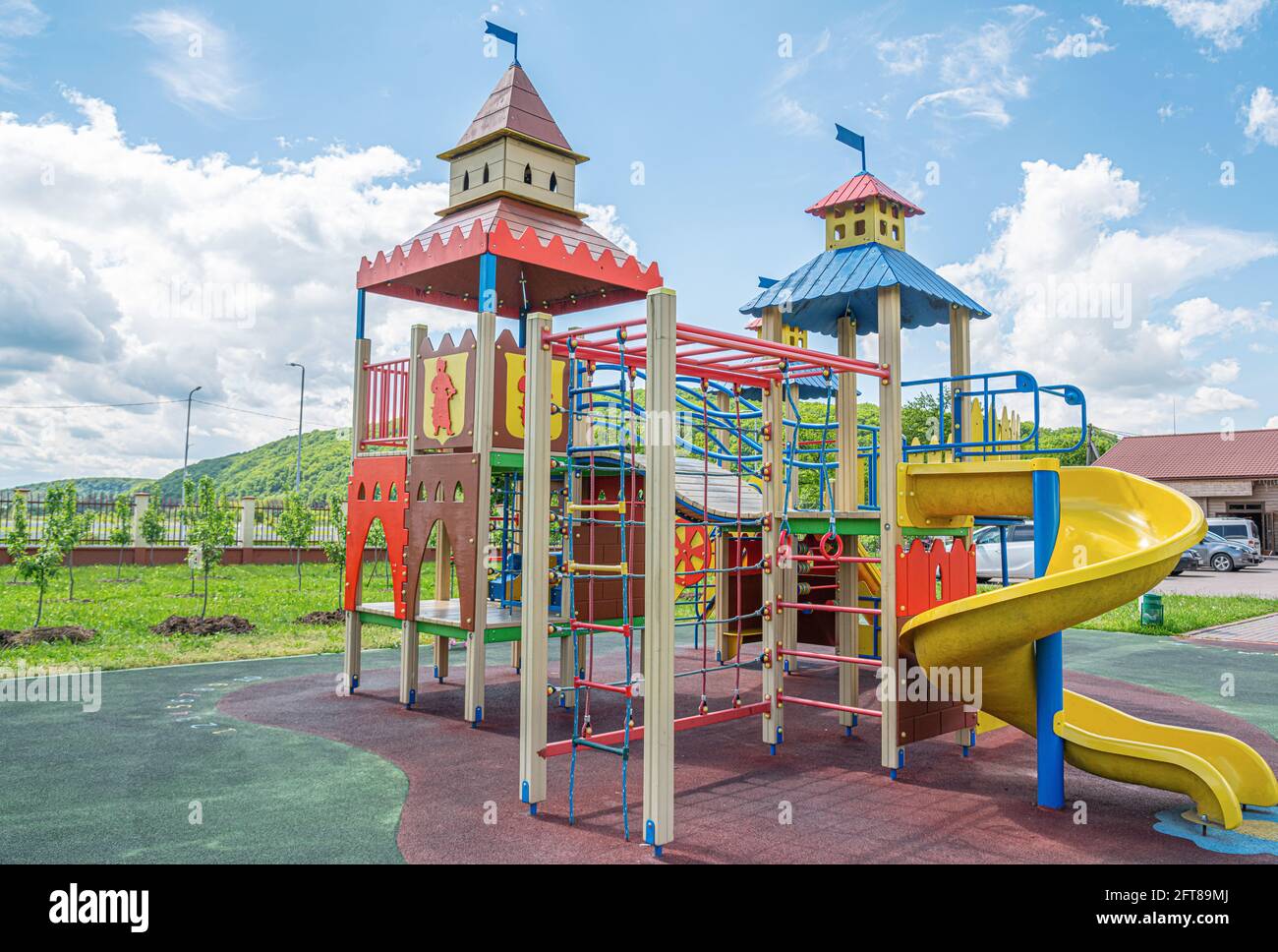 Children's multi-colored open-air playground Stock Photo - Alamy