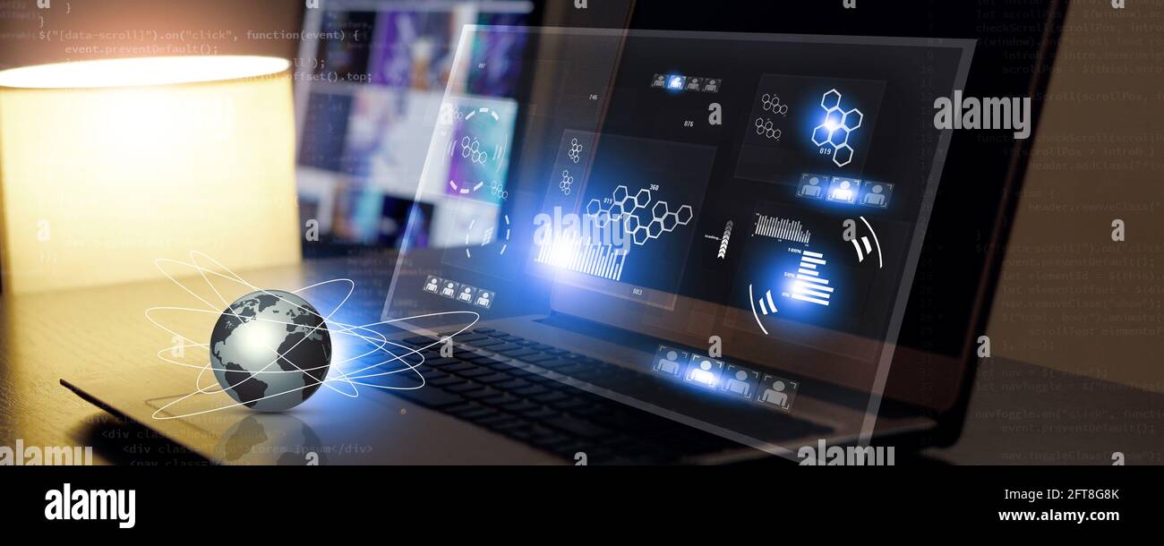 web technology concept internet business banner. mixed media Stock ...