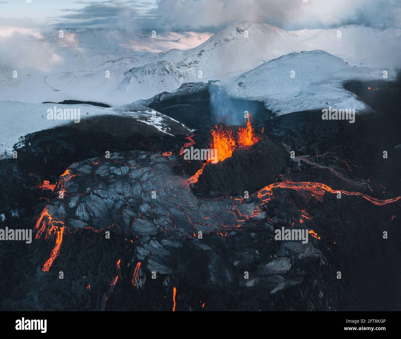 Iceland Volcanic eruption 2021. The volcano Fagradalsfjall is located ...