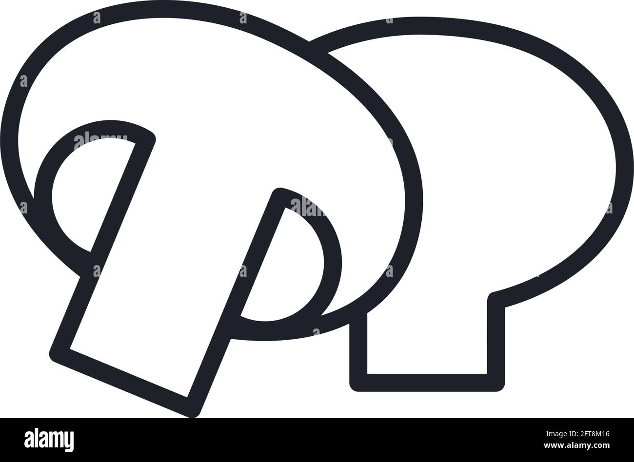 Champignon icon. Vector isolated linear icon contour shape outline ...