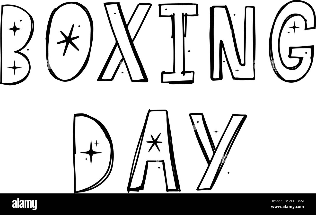 Boxing Day Sale hand drawn lettering vector illustration Stock Vector ...