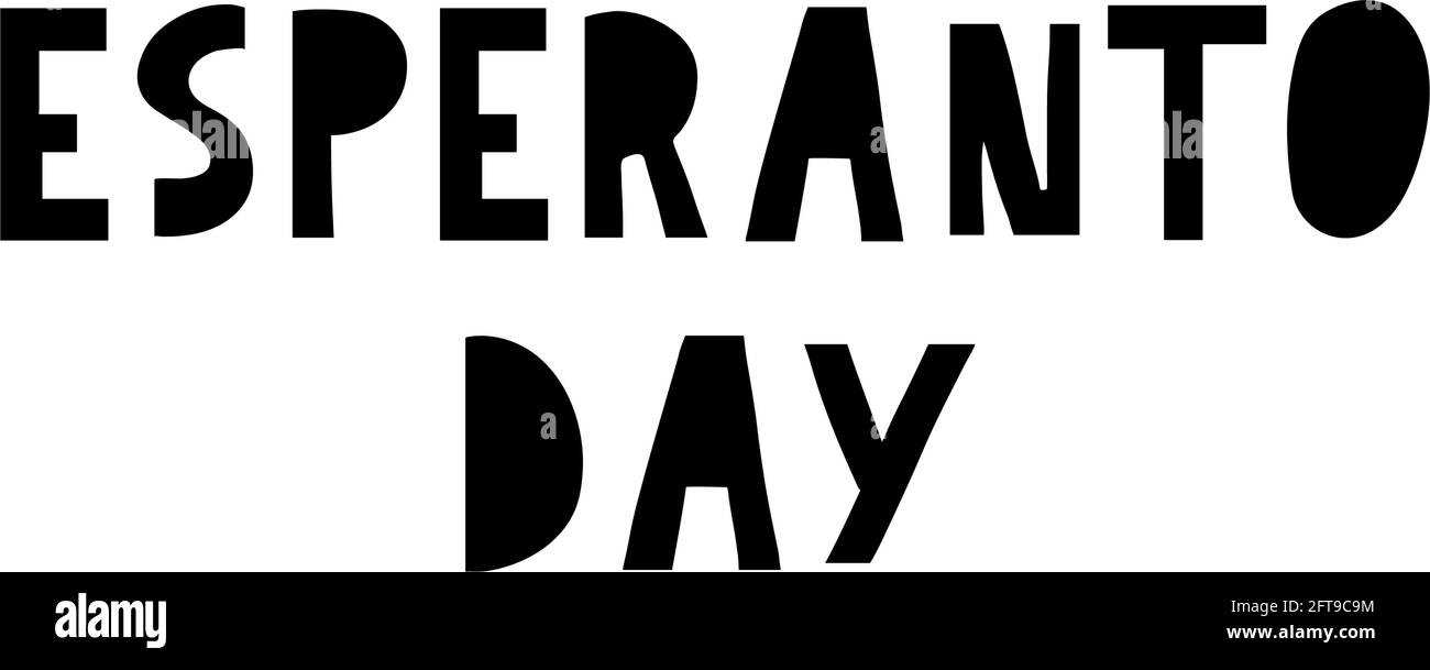 Esperanto language day lettering card isolated on white background ...
