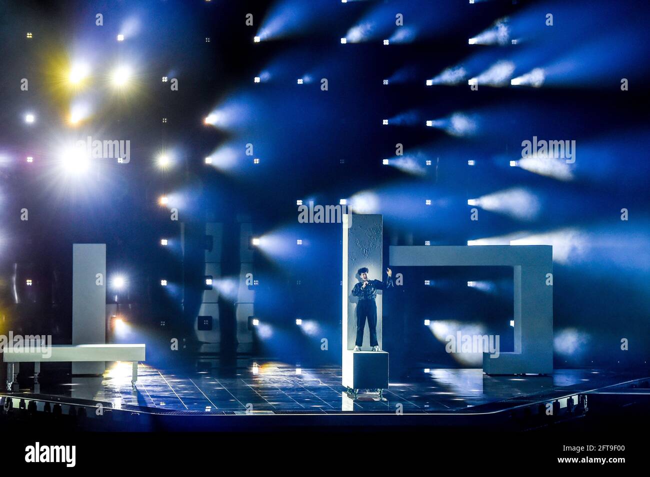 Gjons Tears (Switzerland) during the first dress rehearsal of the final ...