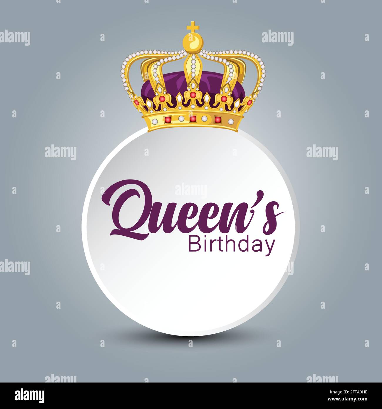 Queen's Birthday with golden crown. vector illustration design Stock ...