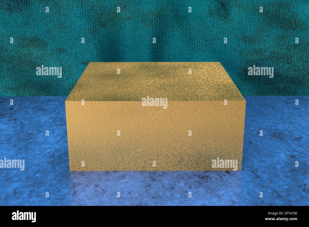 A 3d golden cube shape background image Stock Photo - Alamy