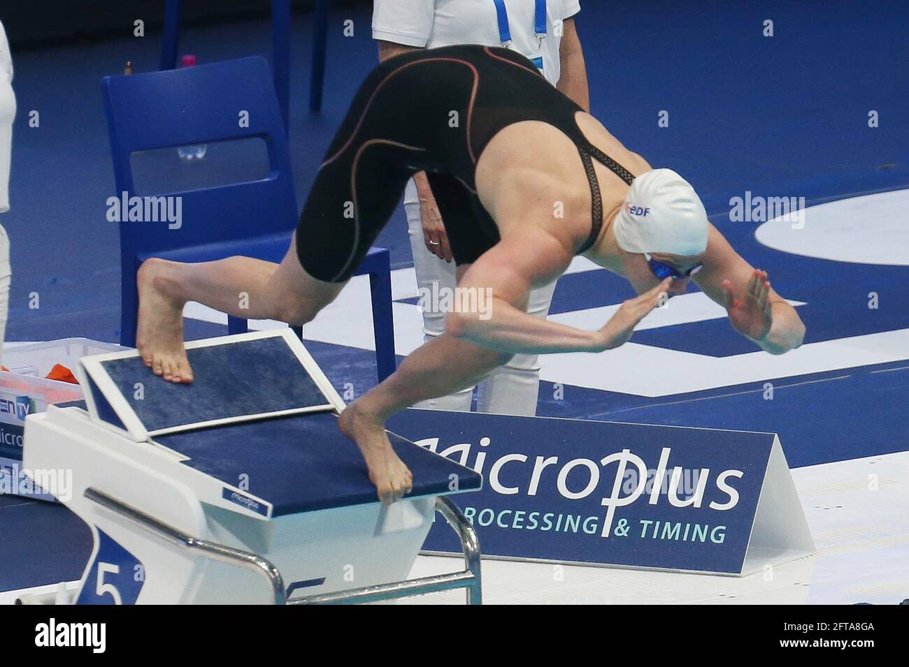 Marie Wattel of France, Series 100 m Freestyle during the 2021 LEN ...