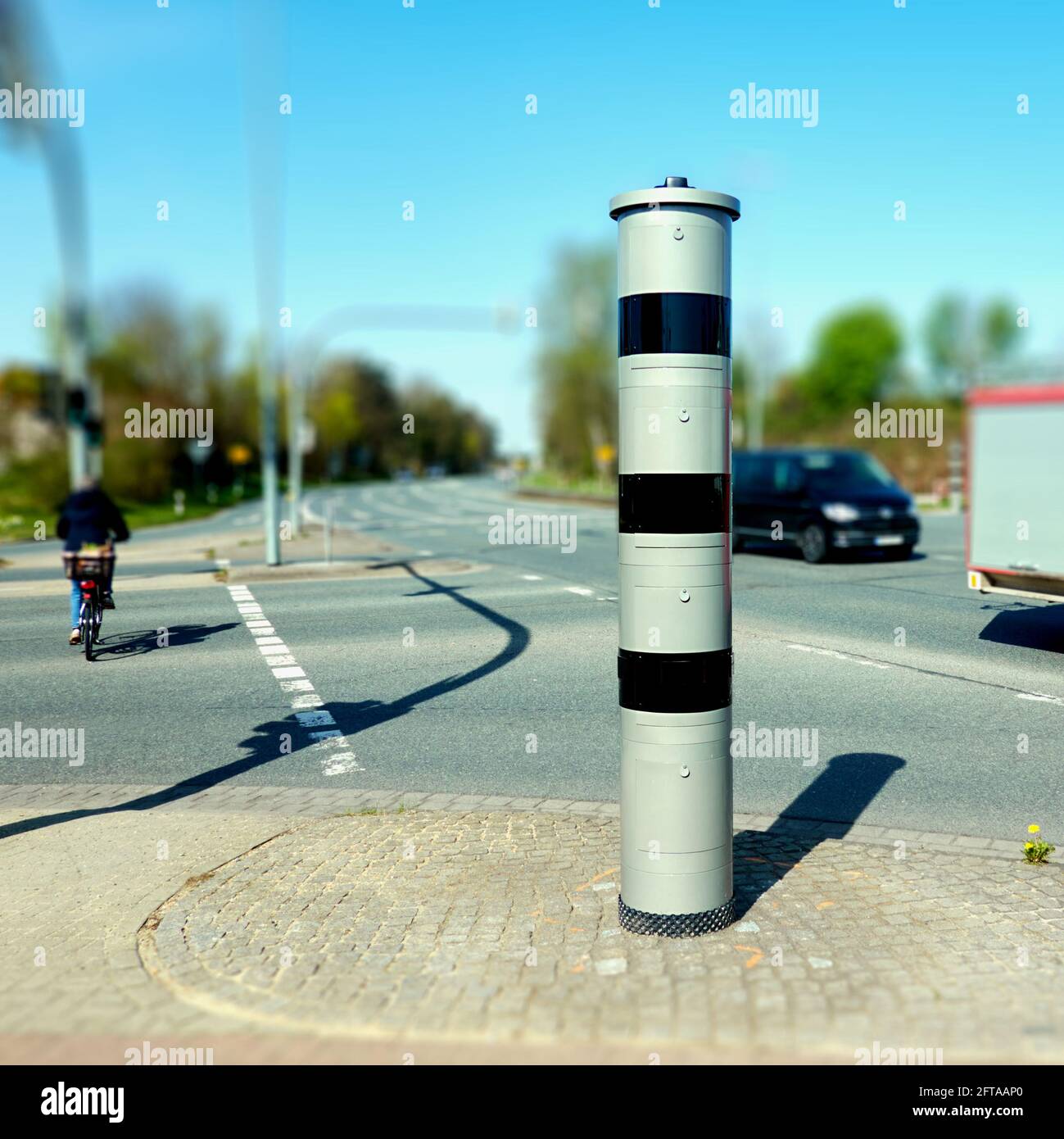 Radar system for measuring speed at an intersection in Germany Stock ...