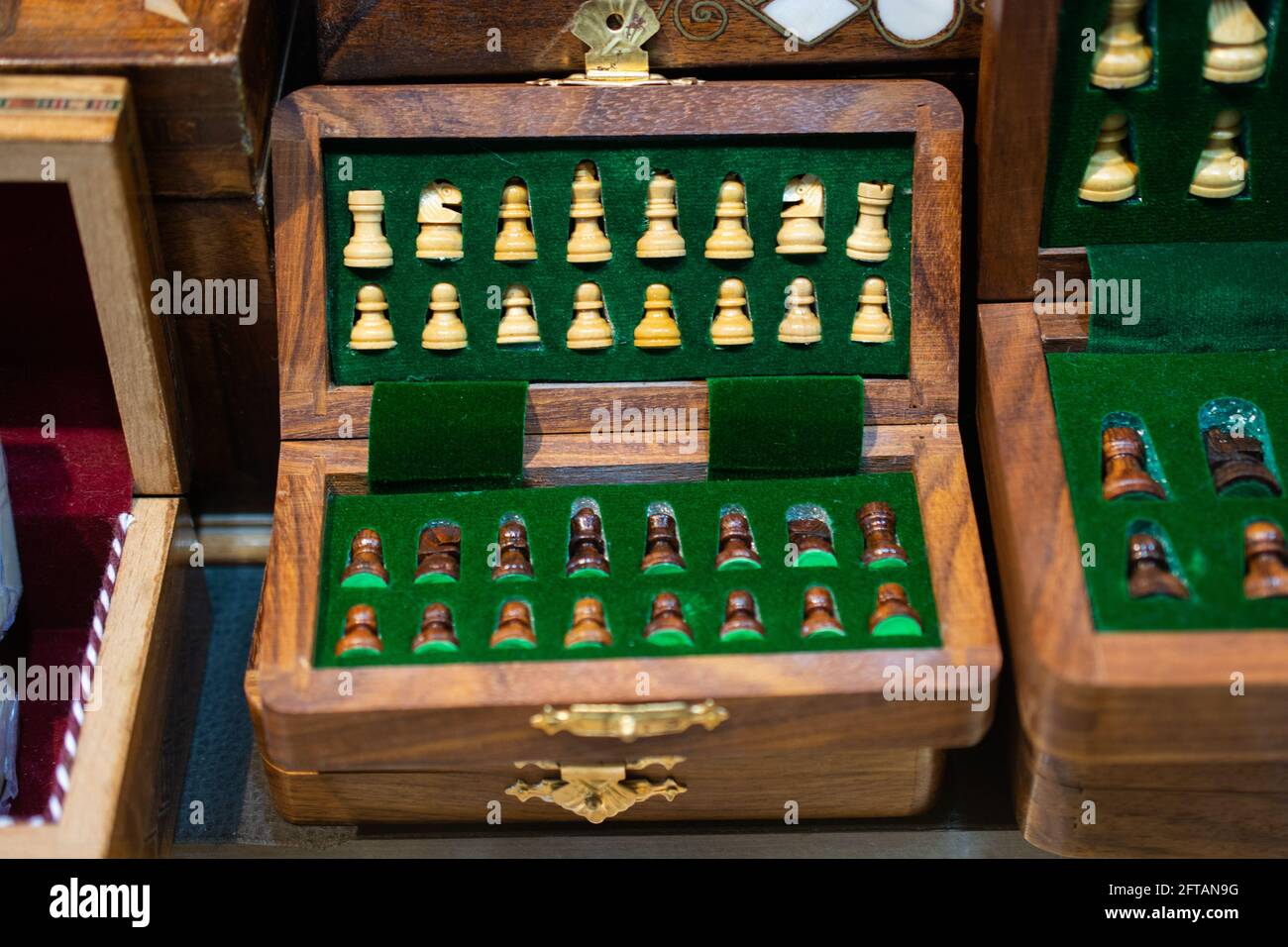 Intellectual game -chess. Wooden chess pieces on the chessboard Stock ...